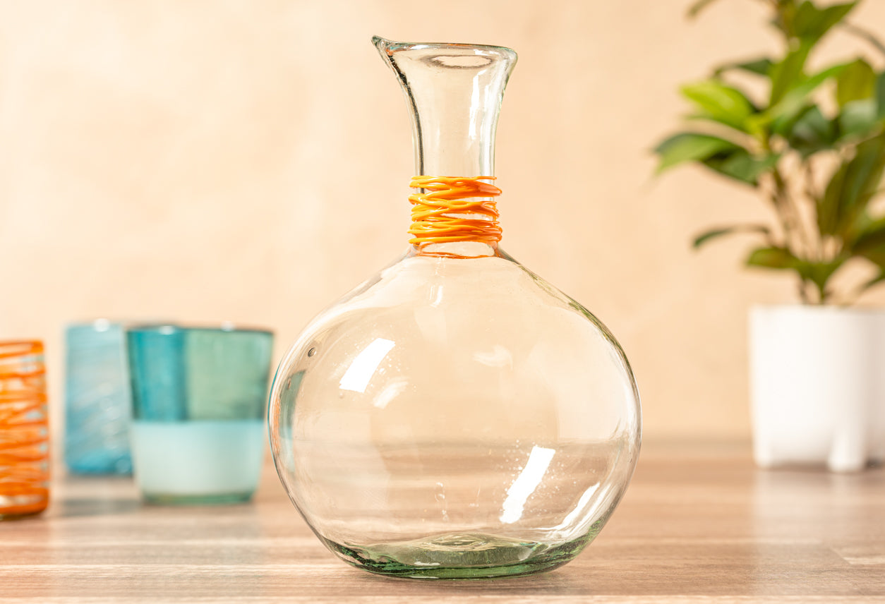 Verve Culture Handblown Mexican Glass Carafe - Mexican Glassware