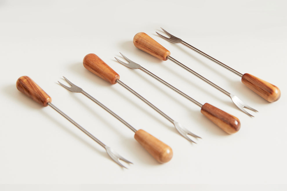 Verve Culture Italian Olivewood Aperitivo Forks - Set of 6